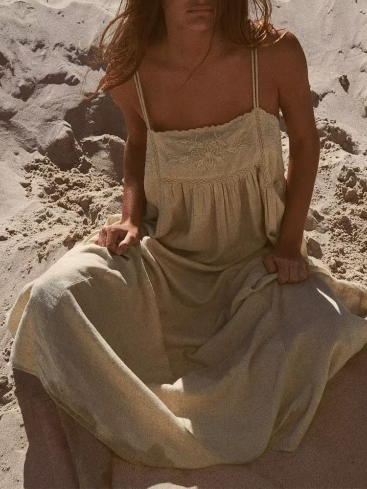 Nouvelle robe Bohême brodé Lin coton. – Bohemia Rhapsody