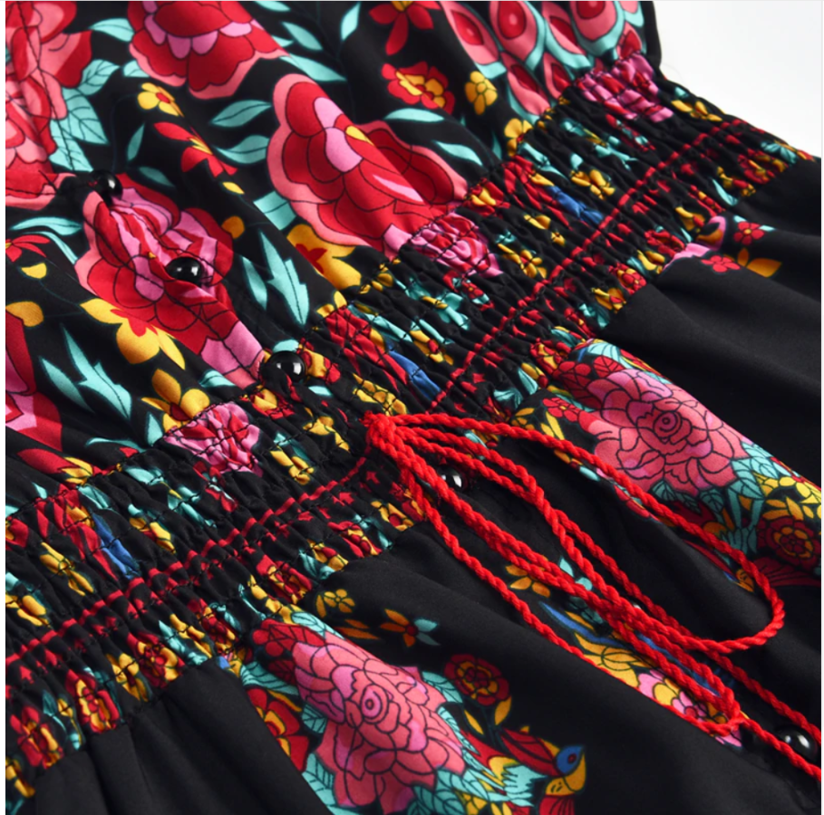 Longue robe Mode à fleurs Bohême. – Bohemia Rhapsody